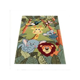 KADIMA DESIGN Kinderteppich Dschungel Kindermotiv Kinderzimmer in Grün | Gr.: 120 x 170 cm