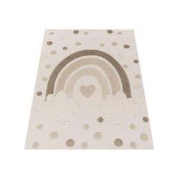 KADIMA DESIGN Kinderteppich Regenbogen Kinderzimmer in Sand | Gr.: 80 x 150 cm