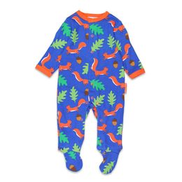 Toby tiger Strampler mit Eichhörnchen Print in blau | Gr.: 80