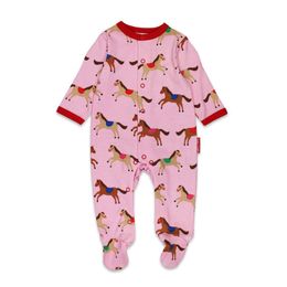 Toby tiger Strampler mit Pferde Print in rosa | Gr.: 56