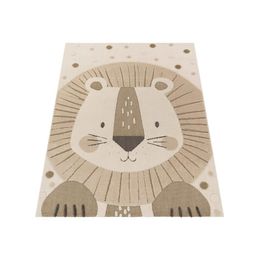 KADIMA DESIGN Kinderteppich Löwe Kinderzimmer in Beige | Gr.: 80 x 150 cm