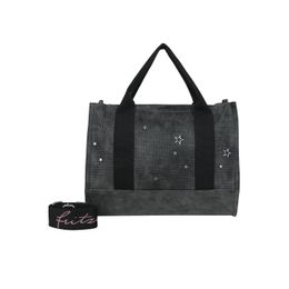 Henkeltasche Fritzi aus Preussen "Tote Bag Limited Full of Stars", Damen, Gr. B/H/T: 40cm x 29,5cm x 14cm, anthrazit, Polyurethan (PU), unifarben, Taschen, mit tollen Sternnieten