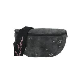 Schultertasche Fritzi aus Preussen "Bum Bag Medium Limited Full of Stars", Damen, Gr. B/H/T: 10cm x 16cm x 29cm, anthrazit, Polyurethan (PU), unifarben, Taschen, mit tollen Sternnieten