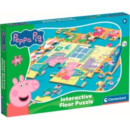 Puzzle Clementoni "Quiz-Bodenpuzzle - Peppa Pig", bunt, Puzzles, JungenB:62cm H:42cm, Pappe, Motiv, Made in Europe, B:62cm H:42cm