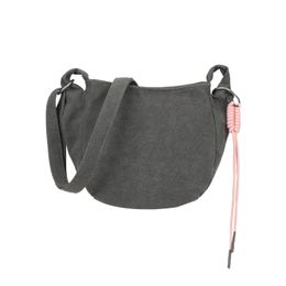 Schultertasche Fritzi aus Preussen "Sue02 Suede Jacky Soft Dark Anthra", Damen, Gr. B/H/T: 10cm x 23cm x 21cm, anthrazit, Kunstfaser, unifarben, Taschen, mit modischer Kordelschnur