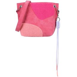 Schultertasche Fritzi aus Preussen "Fritzi03 Limited Happy Flocked Jive Soft Berry", Damen, Gr. B/H/T: 8cm x 28cm x 22cm, pink, Polyurethan (PU), bestickt, Taschen, mit moderner Flockung