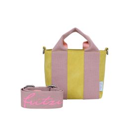 Schultertasche Fritzi aus Preussen "Fritzi Bini Jive Blackini", Damen, Gr. B/H/T: 20cm x 15,5cm x 7cm, gelb, rosa, Polyurethan (PU), unifarben, Taschen, mit breiten Webbing-Schulterriemen
