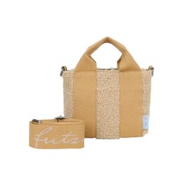 Schultertasche Fritzi aus Preussen "Fritzi Bini Limited Teddy", Damen, Gr. B/H/T: 20cm x 15,5cm x 7cm, beige, Kunstfaser, mehrfarbig, Taschen, mit breitem Webbing-Schulterriemen