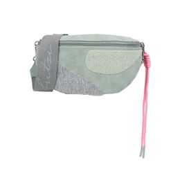 Schultertasche Fritzi aus Preussen "Medium Limited Happy Flocked Jive Soft Berry", Damen, Gr. B/H/T: 10cm x 16cm x 29cm, mint, Polyurethan (PU), bestickt, Taschen, mit weicher, moderner Flockung
