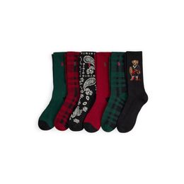 Polo Ralph Lauren Socken Herren Größe 41/46 dunkelgrün / rot / schwarz / weiß