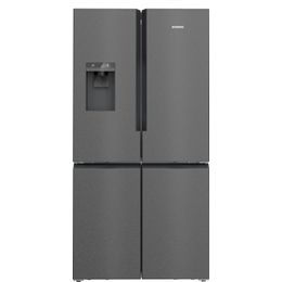 Siemens Multi Door "KF96DAXEA", Energieeffizienz: E (A-G), silber (geb&uuml;rsteter schwarzer stahl antifingerprint), B:90,5cm H:183cm T:73,1cm, K&uuml;hlschr&auml;nke