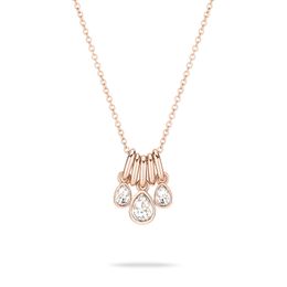 Kette mit Anhänger ECHTZEIT "Schmuck Geschenk Edelstahl Halskette Like Diamonds Tropfen", rosa (roségoldfarben, kristallweiß), Halsketten, Damen, Edelstahl, L: 45 B: 2mm, mit Glasstein, B:2mm