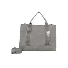 Henkeltasche Fritzi aus Preussen "Tote Bag Limited Rivet", Damen, Gr. B/H/T: 14cm x 29cm x 39cm, stein, Baumwolle, unifarben, Taschen, mit markanten Nieten