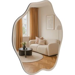 Wandspiegel HOMSY BY ANA JOHNSON "Missimi, Wanddekoration, 45x55cm", transparent, B:45cm H:55cm T:1cm, Glas, MDF, Spiegel, wellenförmig, wolkenförmig, Eleganz mit transparentem Rahmen