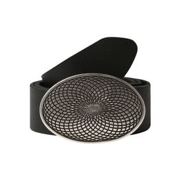 Ledergürtel, Damen, Gr. 100, schwarz, Leder, RETTUNGSRING BY SHOWROOM 019, unifarben, Gürtel, mit austauschbarer Schließe »Mantra Silber«