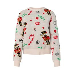 Pieces Pullover 'PCJOLLY XMAS' Damen Gr&ouml;&szlig;e L grasgr&uuml;n / puder / rot / schwarz