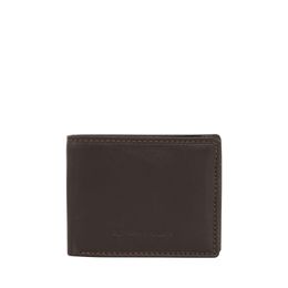 Tom Tailor Herren Geldbörse aus Leder, braun, Kariert, Gr. ONESIZE