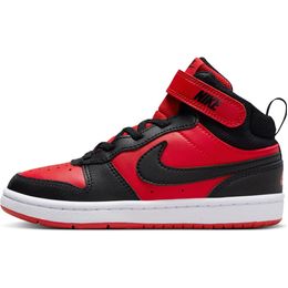 Sneaker Nike Sportswear "COURT BOROUGH MID 2 (PSV)", Gr. 31, university rot, schwarz, weiß, Leder, Synthetik, Schuhe, Design auf den Spuren des Air Force 1