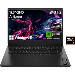 HP Gaming-Notebook »OMEN 17-db1071ng« 43, 94 cm / 17, 3 ′′ AMD Ryzen AI 7 GeForceRTX5070 1.000 GB SSD Shadow Black NVIDIA GeForce RTX 5070 8GB VRAM