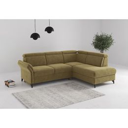 Sit & More SIT&MORE Ecksofa »Glendale, L-Form« inkl. Kopfteilverstellung, wahlweise mit Vorziehsitz und Bettkasten olive