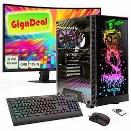 GAMEMAX PC-Komplettsystem »GigaDeal Gaming-PC-Set Rockstar« 32 ′′ AMD Ryzen 5 GeForce RTX 4070 32 GB RAM 1.000 GB SSD Windows 11, DDR5 RAM +...