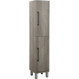 Welltime Hochschrank &raquo;Florenz&laquo; Breite 30cm, Badezimmerschrank, Badschrank, 2 T&uuml;ren grau