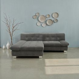 DOMO collection Ecksofa »100031 kompakte Stellmaße, komfortabel und bequem, L-Form« wahlweise mit Bettfunktion und Armteilverstellung. Breite 234...
