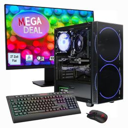 GAMEMAX PC-Komplettsystem »MegaDeal Gaming-PC-Set Black Hole« 27 ′′ AMD Ryzen 5 32 GB RAM 1.000 GB SSD Windows 11 + MSI PRO MP273A Monitor, 69cm...