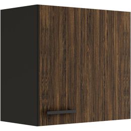Optifit Hängeschrank »Palma« Breite 60 cm, 1 Tür, 1 Einlegeboden Rillendekor Nussbaum/anthrazit