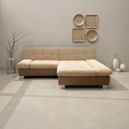 DOMO collection Ecksofa »100031 kompakte Stellmaße, komfortabel und bequem, L-Form« wahlweise mit Bettfunktion und Armteilverstellung. Breite 234...