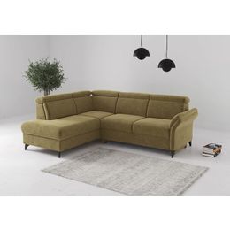 Sit & More SIT&MORE Ecksofa »Glendale, L-Form« inkl. Kopfteilverstellung, wahlweise mit Vorziehsitz und Bettkasten olive