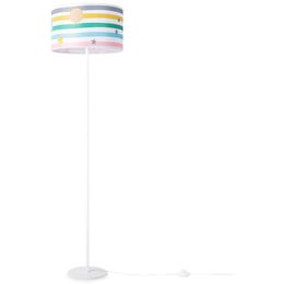 Paco Home Stehlampe »Tweet 462« E27 Kinderlampe Kinderzimmer Streifen Regenbogen Hell Bunt Pastell E27 weiß