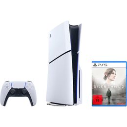 Playstation 5 Konsolen-Set »PS5 Disk Edition (Slim) + Silent Hill 2« 1.000 GB weiß/schwarz Vertikaler Standfuß für PS5 Konsolen separat erhältlich