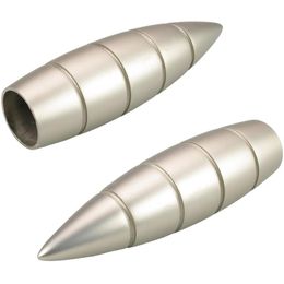 Liedeco Gardinenstangen-Endst&uuml;ck &raquo;Bullet mit Rille&laquo; f&uuml;r Gardinenstangen &Oslash; 16 mm silber