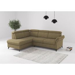 Sit & More SIT&MORE Ecksofa »Glendale, L-Form« inkl. Kopfteilverstellung, wahlweise mit Vorziehsitz und Bettkasten olive