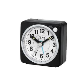 FILIUS zeitdesign Quarzwecker Wecker, Reisewecker, Schlafzimmer, Leuchtzeiger, schleichende Sekunde schwarz Handlicher Reisewecker