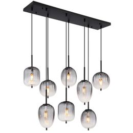 Globo LIGHTING Hängeleuchte »ATTILA« E14 1 Stk. Hängelampe/Pendelleuchte/verschiedene Gläser/Glas rauchfarben schwarz