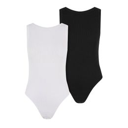 Urban Classics Body »Damen Ladies Rib Tank Body 2-Pack« white+black M - US-Größen US-Größen M Bodies für vielseitige Looks
