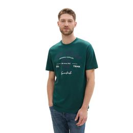 Tom Tailor T-Shirt mit großem Logofrontprint deep green lake S S Rundhalsshirt von Tom Tailor