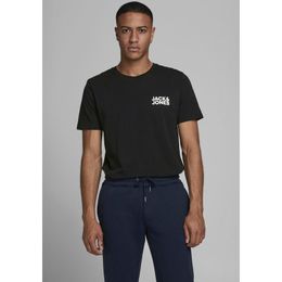 Jack & Jones JACK & JONES T-Shirt &raquo;JJECORP Herren-Tee mit figurbetonter Silhouette&laquo; bedruckt, modisch, schmal, Baumwolle, Rundhals schwarz S S Kurzarm-Design,...