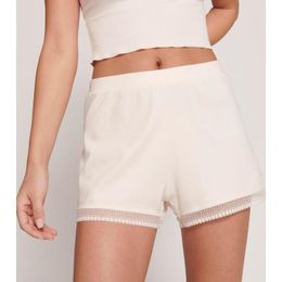 Sloggi Relaxshorts »GO Ribbed« weich, Rippware, Spitzenbesatz, Baumwollmischung, lockere Passform WALNUSS M - N-Gr N-Gr M Lounge Shorts von Sloggi