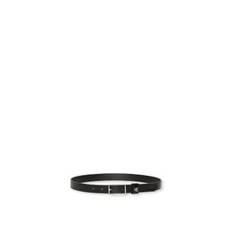 Calvin Klein Ledergürtel »SQUARE BUCKLE CK LOOP 25MM« Größenverstellbar BLACK / SHINY NICKEL