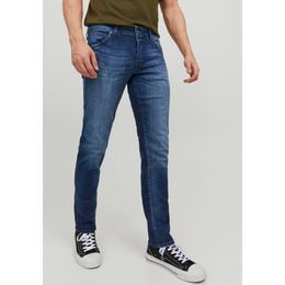 Jack & Jones JACK & JONES Slim-fit-Jeans »JJIGLENN – Slim-Fit-Jeans mit niedriger Leibhöhe« Used, modisch, slim fit, Denim/Jeans dark-blue-denim 31 - Länge 34...