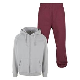 Urban Classics Trainingsanzug »Herren Blank Suit« 2 Stk. tlg. lightasphalt+cherry XXL Komfortable Trainingsanzüge für Sport und Freizeit