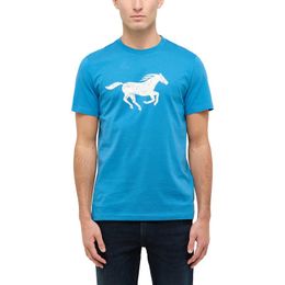 Mustang Kurzarmshirt »Herren Style Austin« mittelblau XL XL Lässiger Schnitt