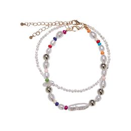 Urban Classics Fu&szlig;kette &raquo;Unisex Various Pearl Layering Anklet&laquo; multicolor S/M Modische Kn&ouml;chelarmb&auml;nder f&uuml;r trendige Outfits