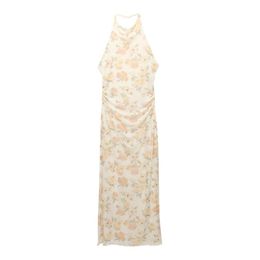 Pull&Bear Pull&Bear Kleid Damen Gr&ouml;&szlig;e 34 creme / gelb / dunkelgr&uuml;n Winterkleid