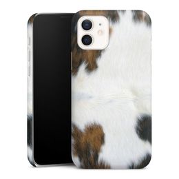 DeinDesign iPhone 12 Handy Premium Case Smartphone Handyh&uuml;lle Schutzh&uuml;lle matt Cow Fur Cow Skin Premium Case