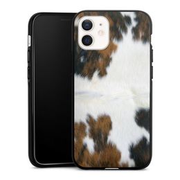 DeinDesign iPhone 12 Handy Silikon H&uuml;lle Case schwarz Handyh&uuml;lle Cow Fur Cow Skin