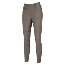 Pikeur Grip-Ges&auml;&szlig;einsatz-Reitleggings grau/braun Damen 42